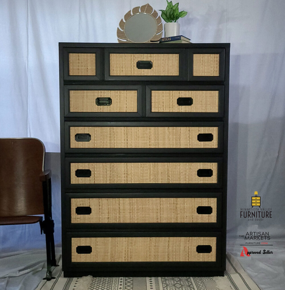 Six Drawer Tallboy Dresser with Natural Caning Drawers – The Artisan ...